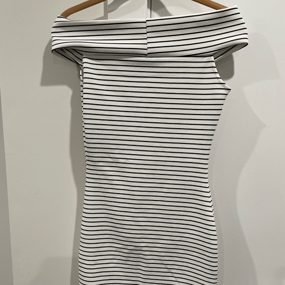 Mango | Dresses | 225 Mango Off Shoulder Strip Dress | Poshmark